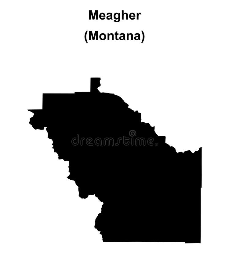 Meagher outline map stock vector. Illustration of cartography - 361722056