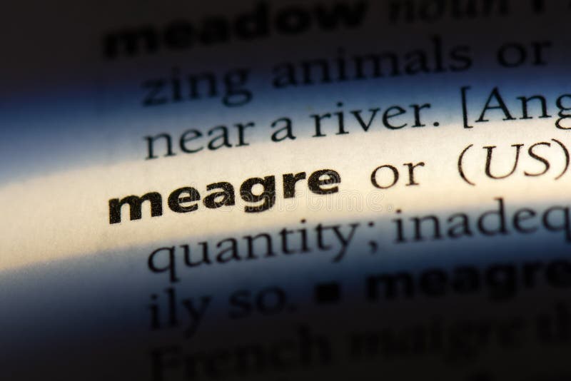 Meagre stock photo. Image of dictionary, closeup, writing - 126540340