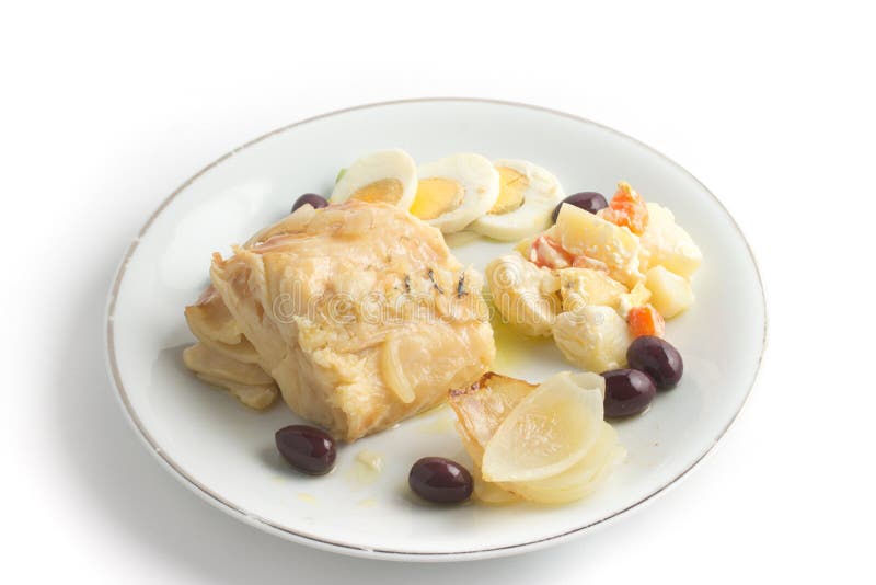 Meal of Boiled Cod Fish stock photo. Image of meal, fillet - 83140402