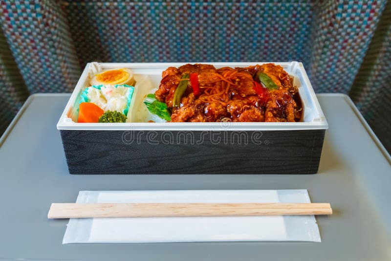 Japanese Eki Bento on a Shinkansen Train Stock Image - Image of culture ...