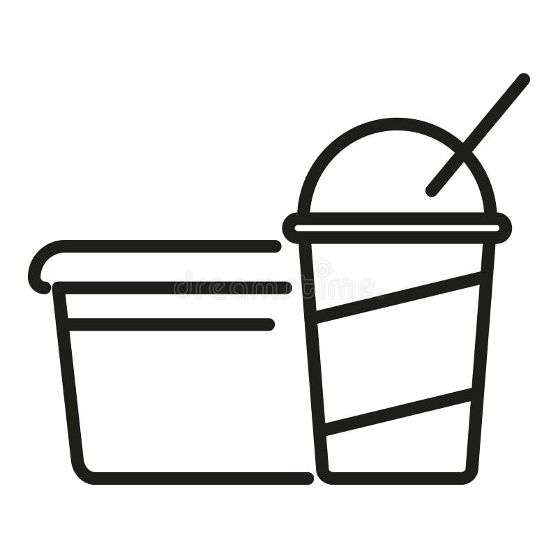 Meal Box Icon Outline Vector. School Food Stock Vector - Illustration ...
