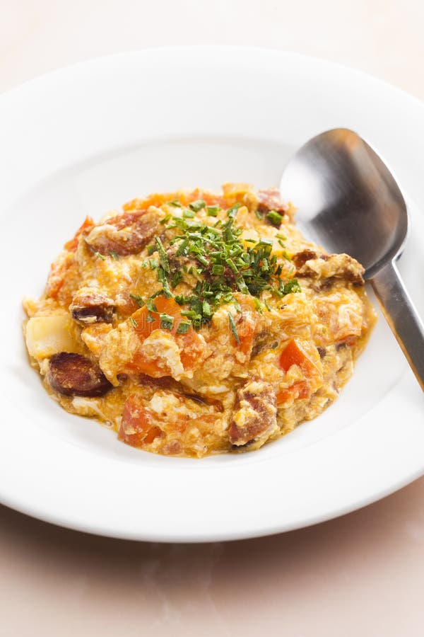 Meal Called Leco & X28;mixture of Vegetables and Eggs with Sausage ...