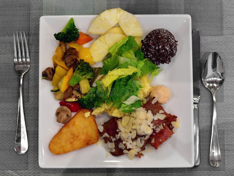 Meal Concept All Inclusive - All Food on One Plate Stock Photo - Image ...