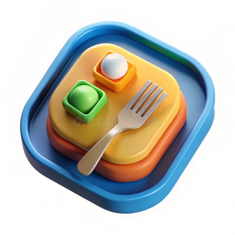Meal 3D Icon stock illustration. Illustration of restaurant - 360854035