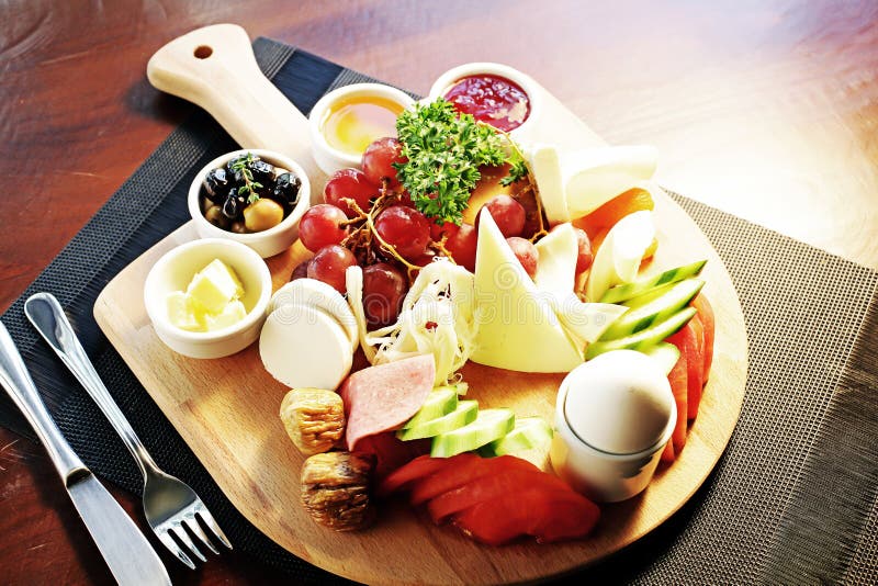 Ready-made breakfast plate stock photo. Image of orange - 121432268