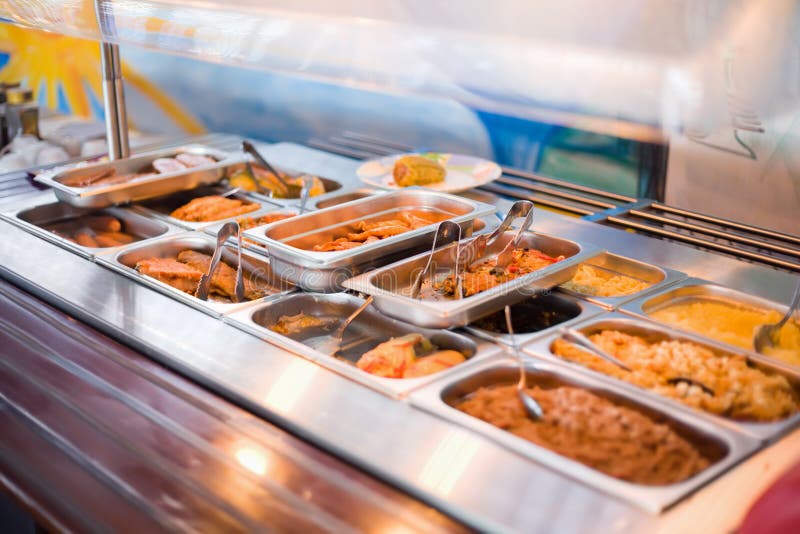 Meal in Lunch Counter at Restaurant Stock Photo - Image of group, beef ...