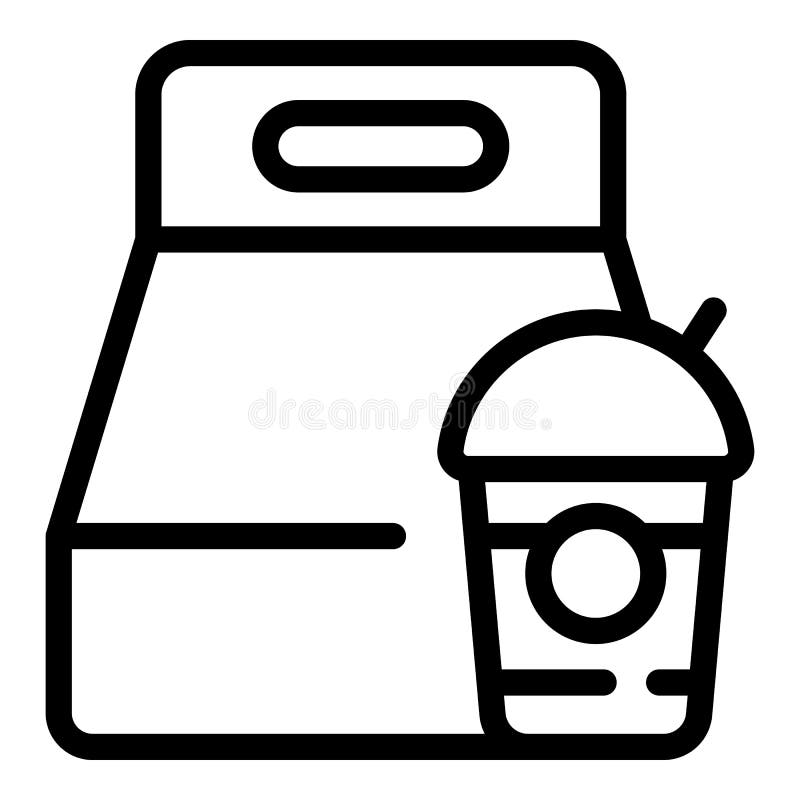 Meal Pack Icon Outline Vector. Lunch Box Stock Vector - Illustration of ...
