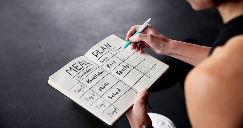 Meal Plan Nutrition Goals stock image. Image of woman - 341300515