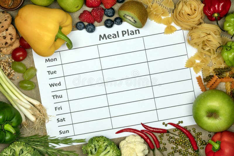 Meal Plan Sheet - Weekly Meal Schedule Stock Image - Image of peppers ...