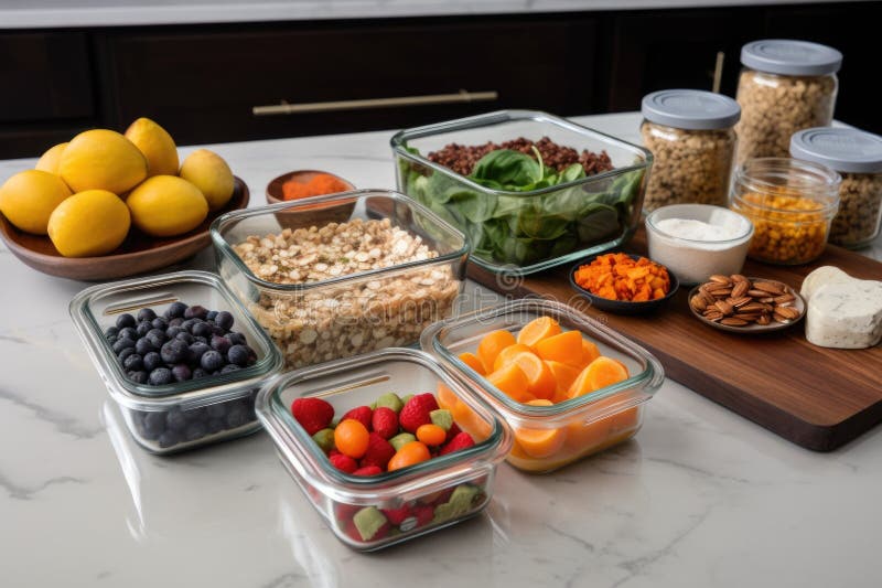 Meal Prep on the Go, with Ingredients and Containers Ready for Quick ...