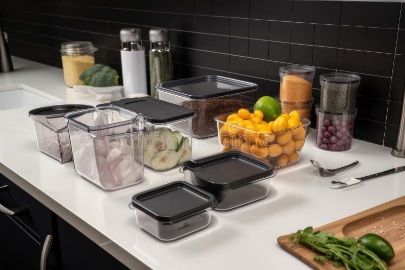 Meal Prep Station with Ingredients, Cooking Tools, and Storage ...