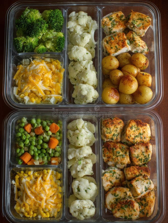 Meal Preparation Comparison Showing Frozen Dinner Versus Heated Meal in ...