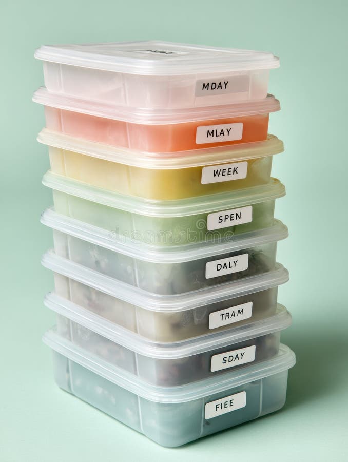 Meal-prepped Containers Organized by Day for Easy Access To Healthy ...