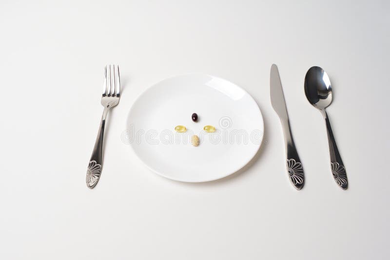 Meal Replacement. Multivitamin and Mineral Supplements. Table Set with ...