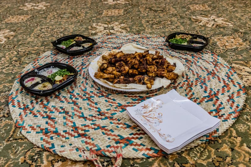 Meal in Saudi Arabia - Grilled Chick Stock Image - Image of brown ...