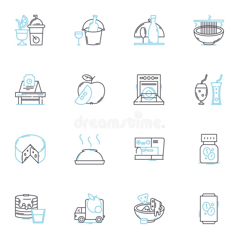 Meal Selection Linear Icons Set Cuisine Diet Menu Options Selection Taste Flavor Line