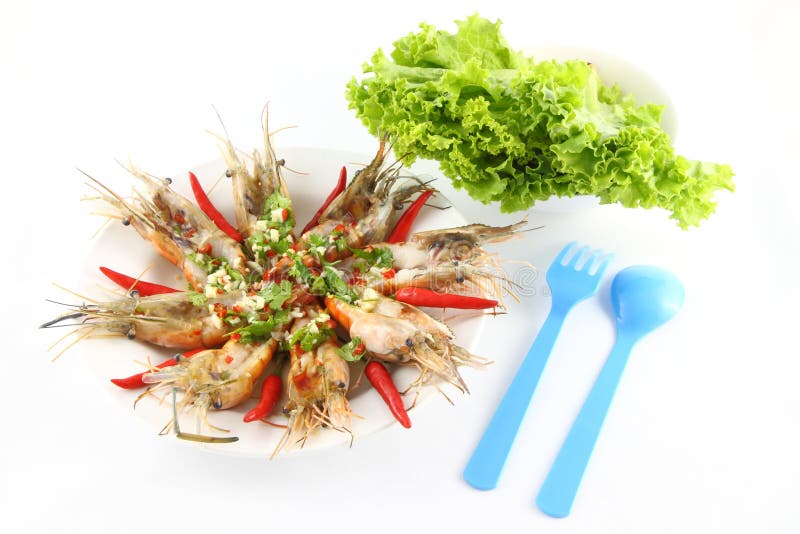 Meal of Spicy Dressed Salad Prawn Stock Image - Image of cuisine ...