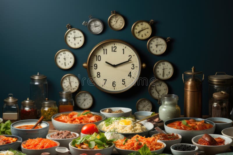 Meal Timing Harmony: Clock and a Plated Dish Symbolizing the ...
