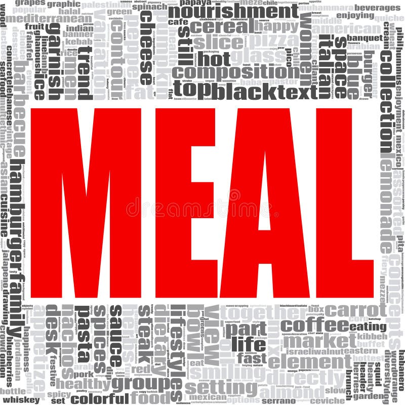 Healthy Meal word cloud stock illustration. Illustration of meal ...