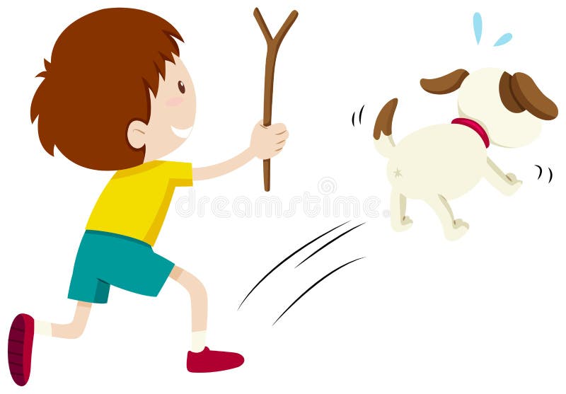 Puppy Catching Piece of Bone Stock Vector - Illustration of creature ...