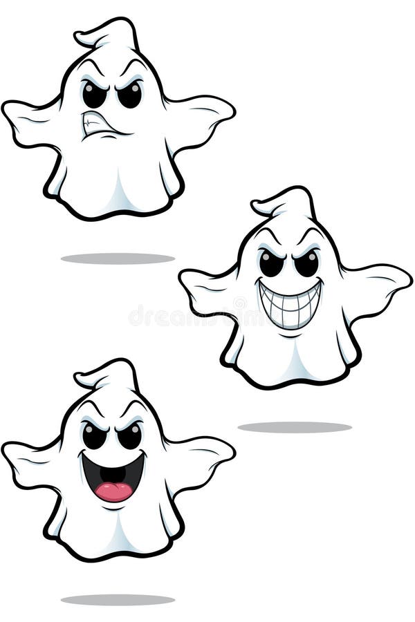 Mean Cartoon Ghost Set stock vector. Illustration of spook - 45601896
