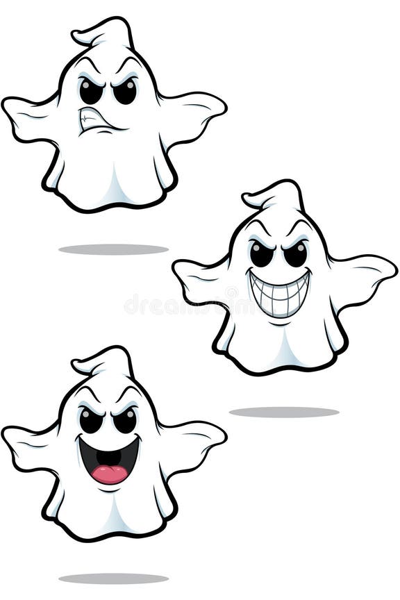 Mean Cartoon Ghost Set stock vector. Illustration of spook - 45601896