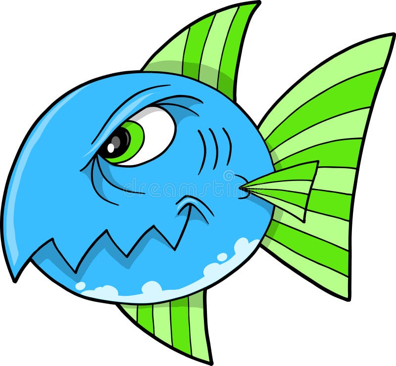 Mean Fish Vector Illustration Stock Vector - Illustration of underwater ...