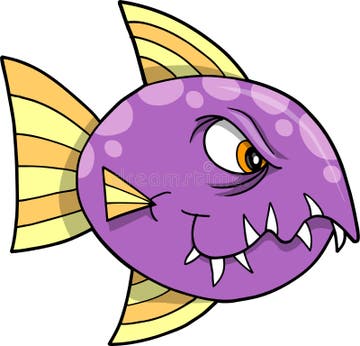 Mean Fish Vector Illustration Stock Vector - Illustration of animal ...