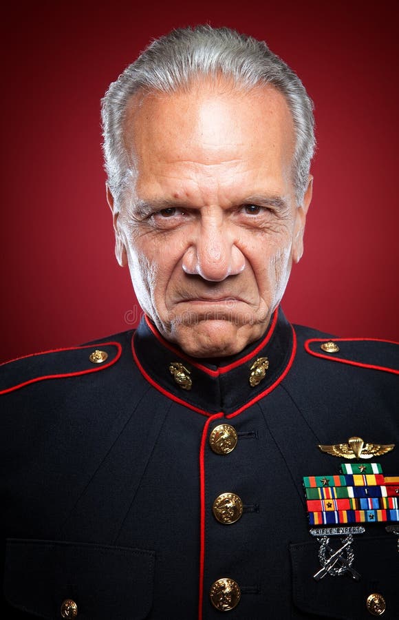 Sad Marine Holding a Flag stock image. Image of brave - 21009911