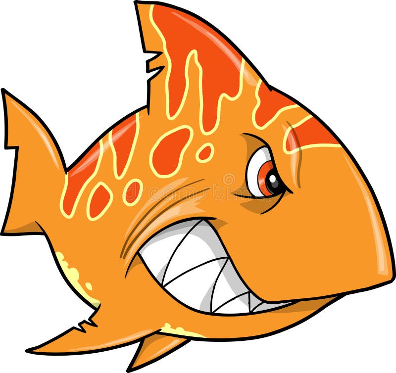Mean Orange Shark Vector stock vector. Illustration of deep - 13916851
