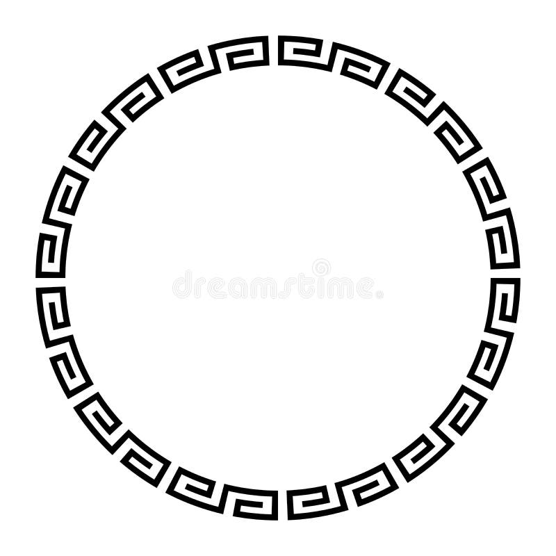Meander Circle with Simple Meander Pattern, Known As Greek Key Stock ...