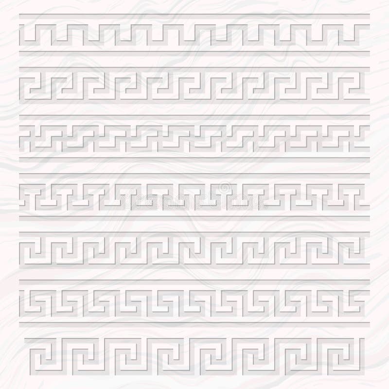 Meander Pattern Overlay on a Marble Background, Ancient Greece Meandros ...