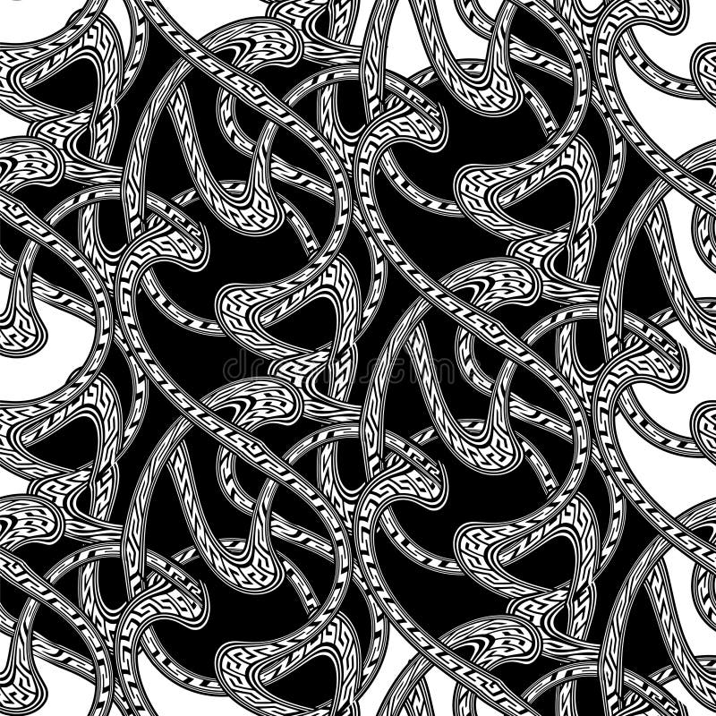 Meander seamless wallpaper stock illustration. Illustration of chain ...