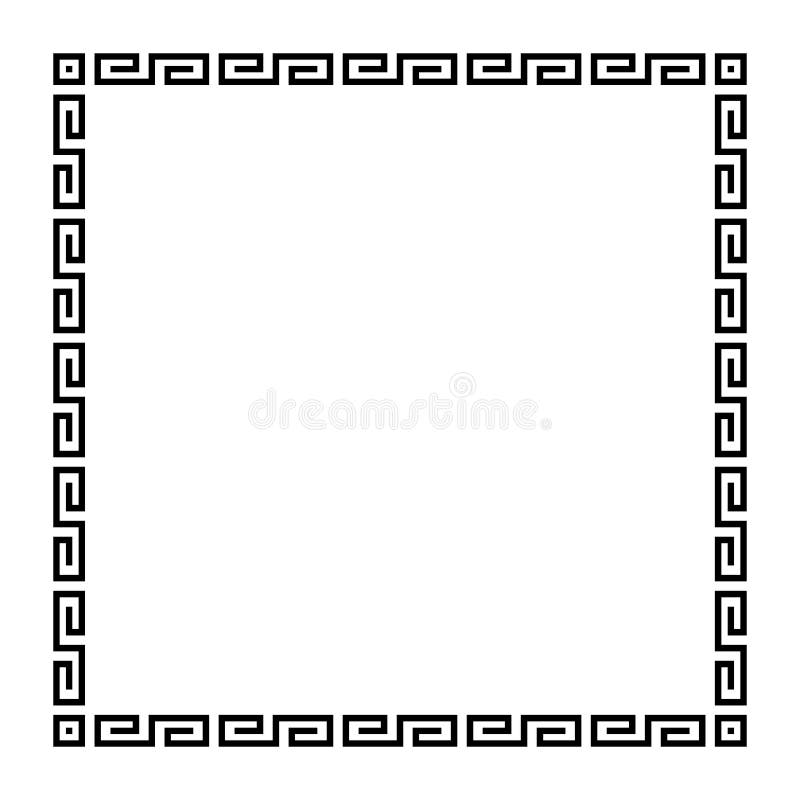 Simple Meander Pattern, Circle Frame and Decorative Border Stock Vector ...