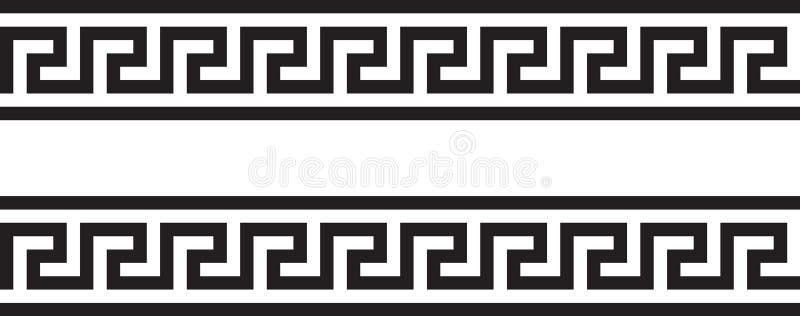 Meander and Wave. Ancient Greek Borders. Set of Ornaments Stock ...