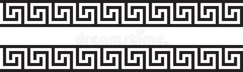 Meander and Wave. Ancient Greek Borders. Set of Ornaments Stock ...