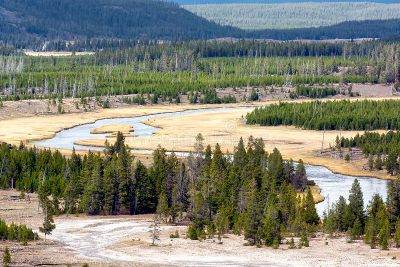 The Meandering Firehole River Stock Photo - Image of national, firehole ...