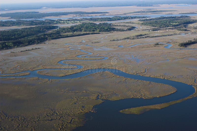 Meandering river delta stock image. Image of marsh, tide - 2300035