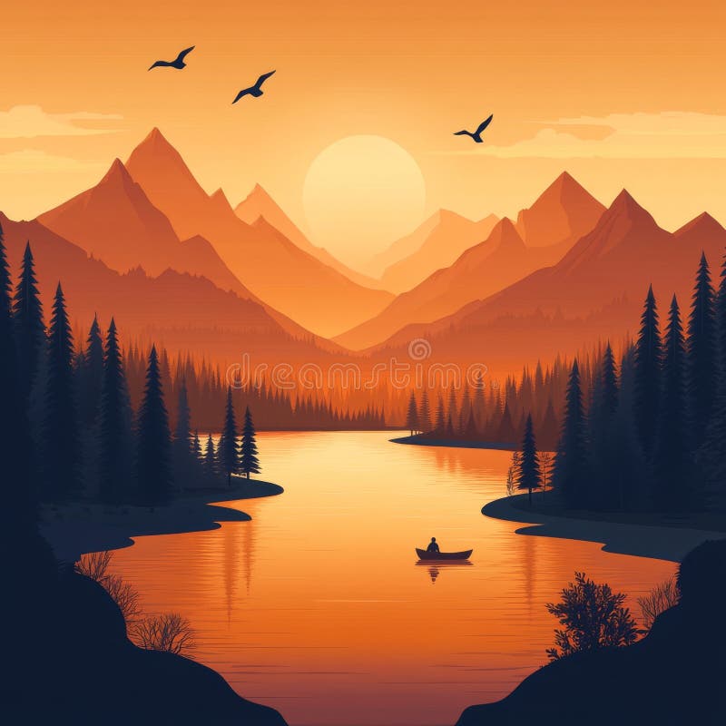 A Meandering River Snakes Its Way through a Vibrant Fall Forest Stock ...