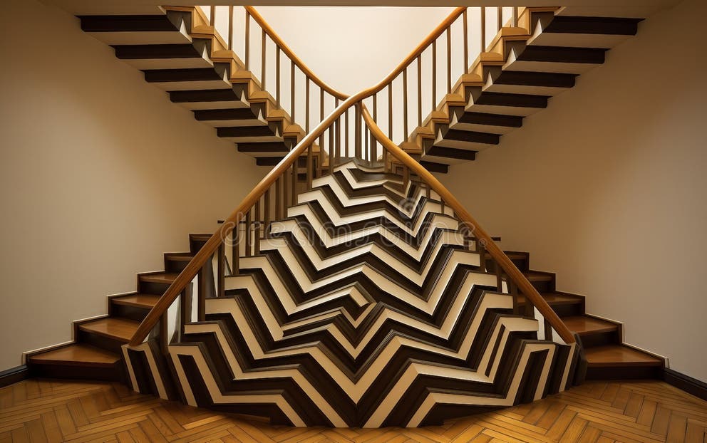 Meandering Staircase with Generative Ai . Stock Illustration ...