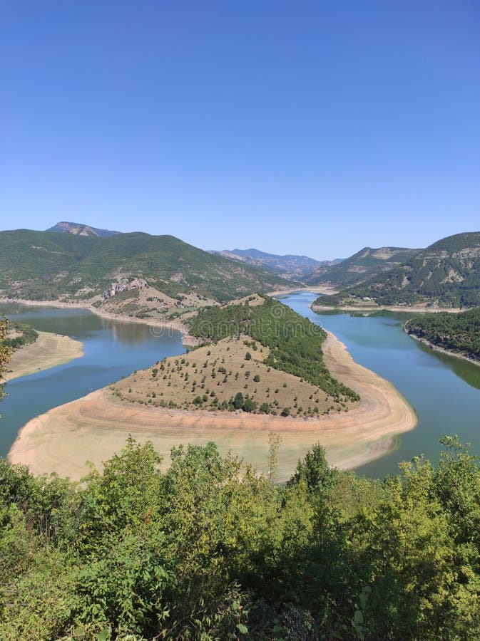 The meanders of Arda river stock image. Image of valley - 338662629