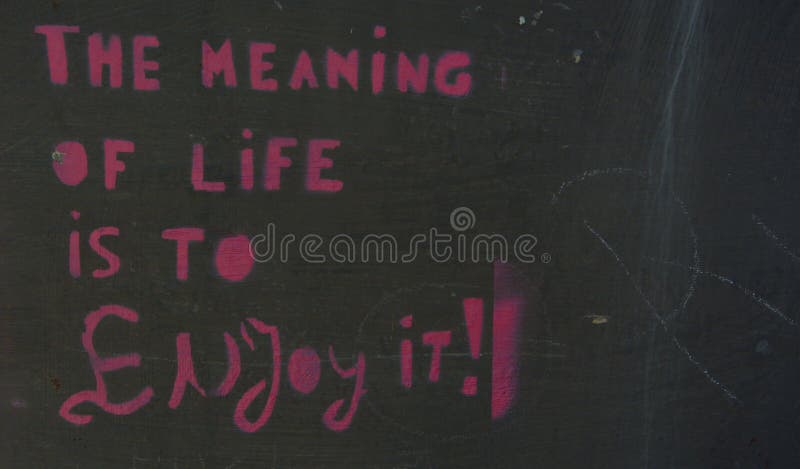 The Meaning of Life is To Enjoy it Stock Photo - Image of dreamer ...
