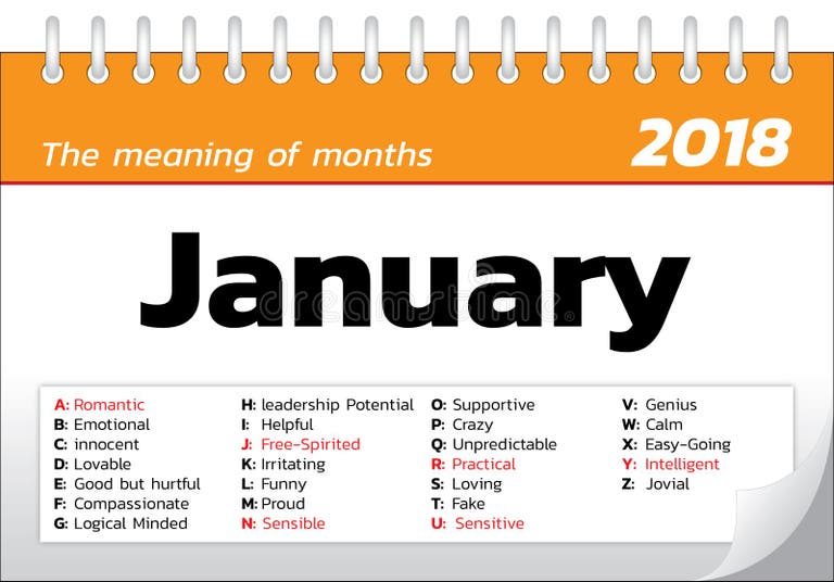 The meaning of the months stock vector. Illustration of august - 86432134