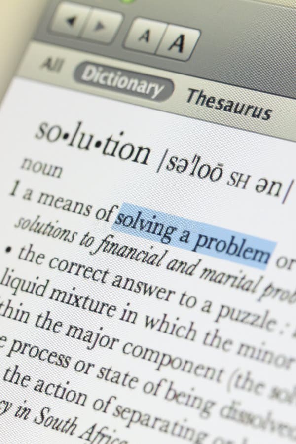 The Word Solution In A Dictionary Stock Image - Image of boss ...