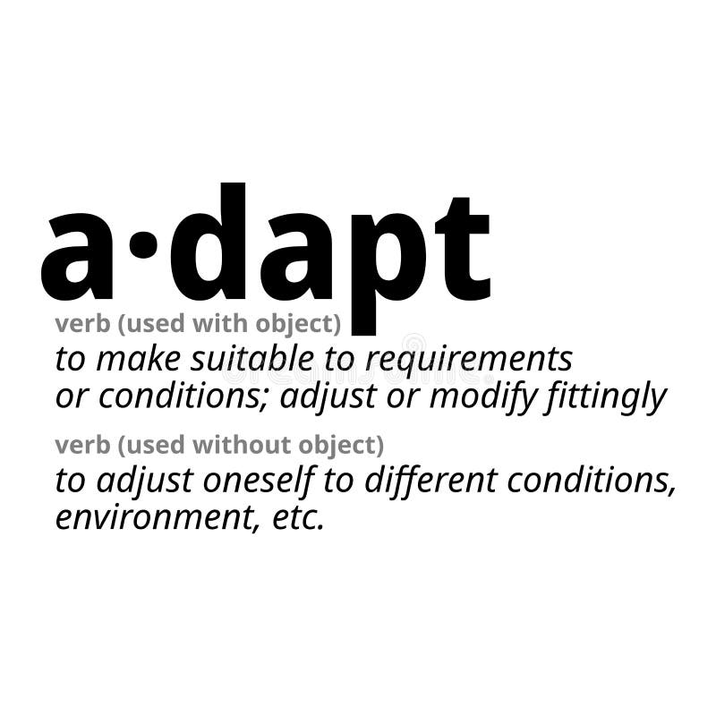 The Meaning of the Word Adapt in the Dictionary Stock Vector ...