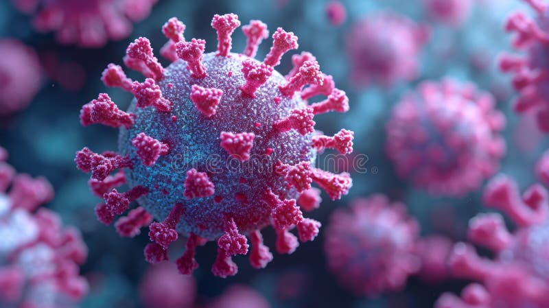 Measles Virus Under a Microscope AI Generated Stock Illustration ...