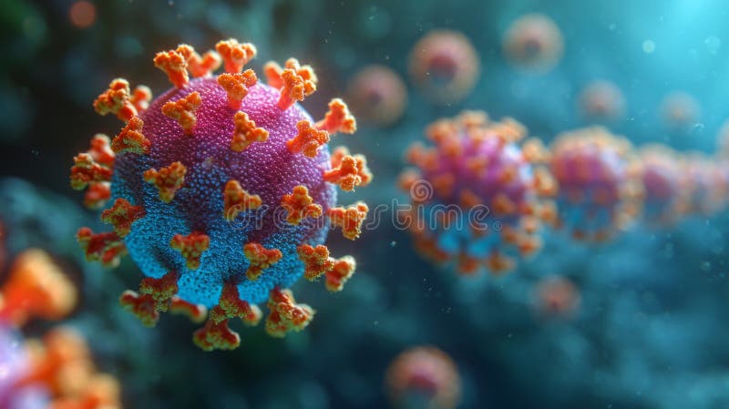 Measles Virus Under a Microscope AI Generated Stock Illustration ...