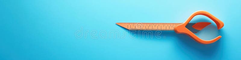 Measure and Cut with Orange Ruler for School and Office Supplies Stock ...