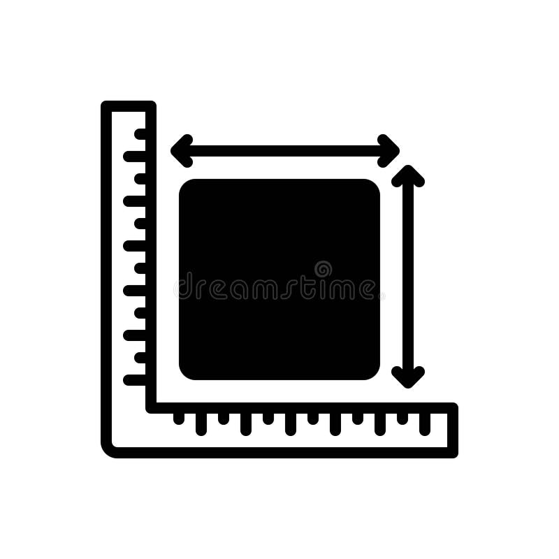 Black Solid Icon for Measure, Straightedge and Foot Stock Vector ...