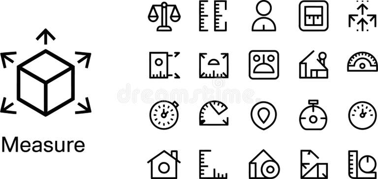 Measure Icons Isolated on White Background Stock Vector - Illustration ...